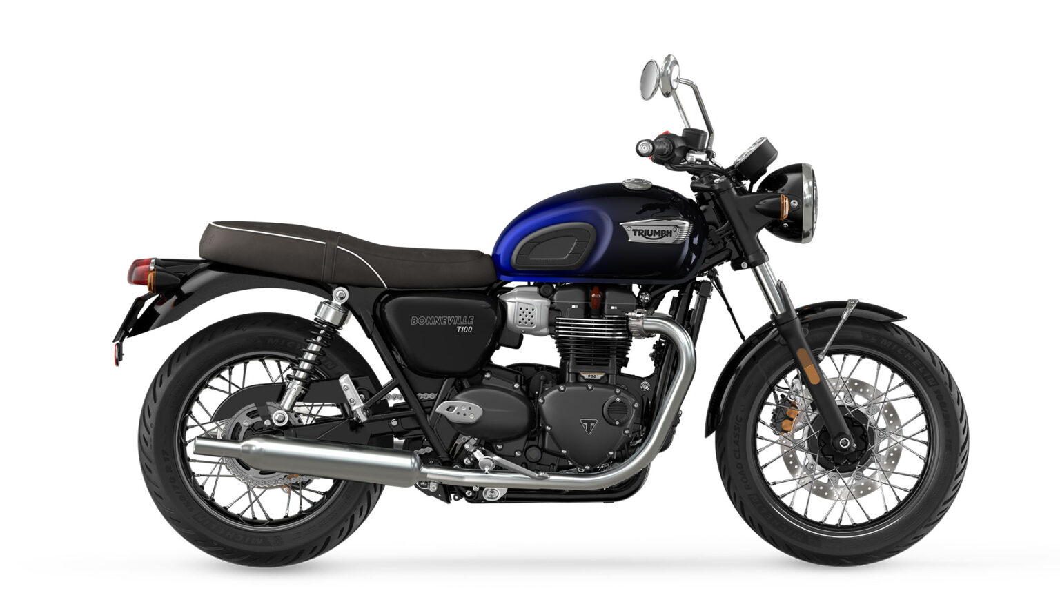 2024 Triumph Bonneville T100 Blue Stealth Edition Guide • Total Motorcycle